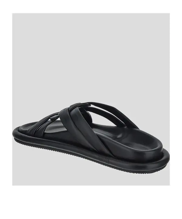 Moncler Logo Embossed Sandals - Black