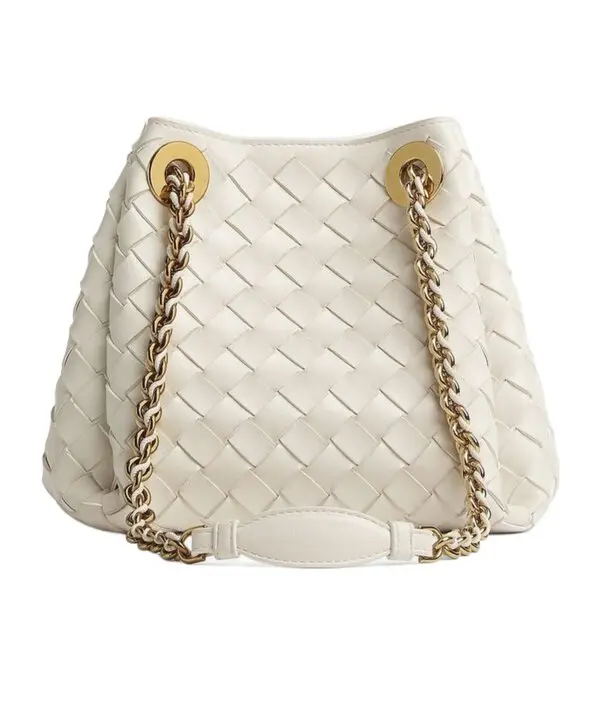 Bottega Veneta Woven Handbag With Double Chain Straps