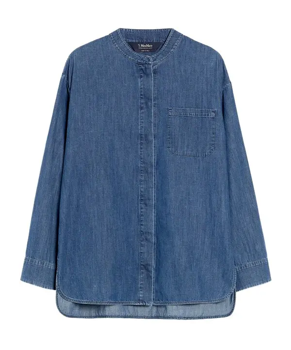 Max Mara Unito Long-sleeved Denim Shirt - Midnight Blue