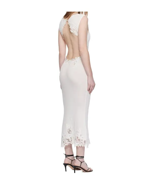 Christopher Esber Lace-insert Ribbed Knit Midi Dress