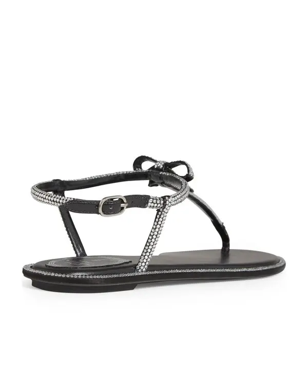 Rene Caovilla Embellished Open Toe Sandals - Black