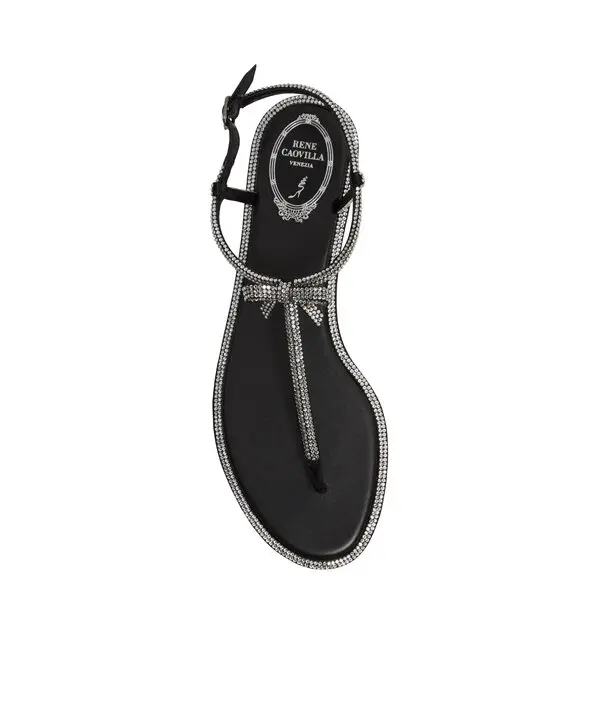 Rene Caovilla Embellished Open Toe Sandals - Black