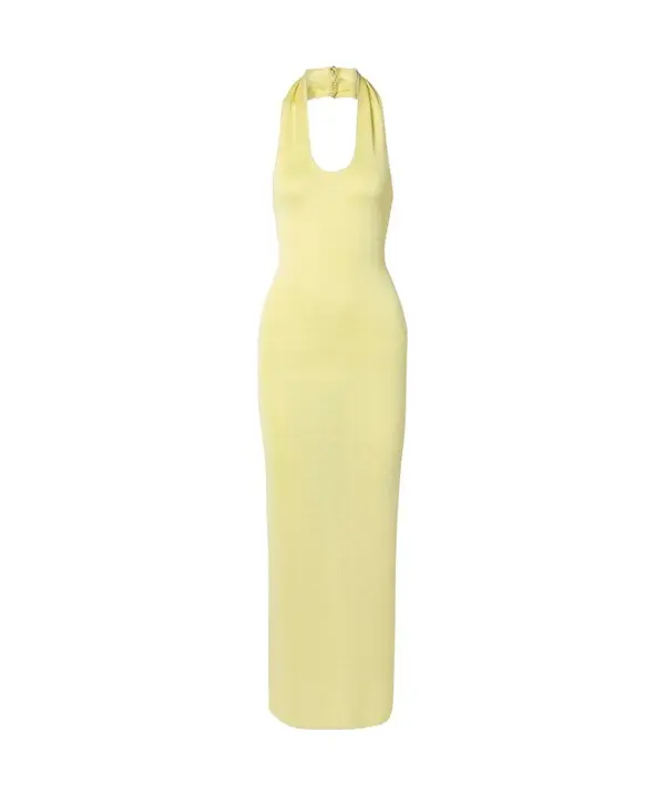 Khaite Coraline Halterneck Midi Dress - Yellow