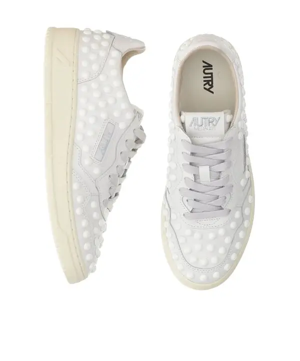 AUTRY Studded Leather Lace-up Sneakers