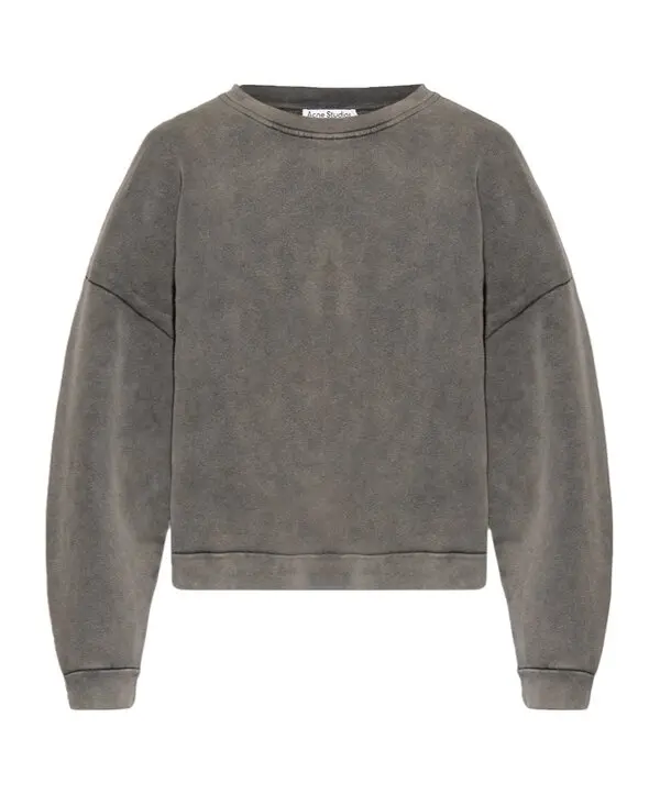 Acne Studios Logo Patch Crewneck Sweatshirt - Faded Black