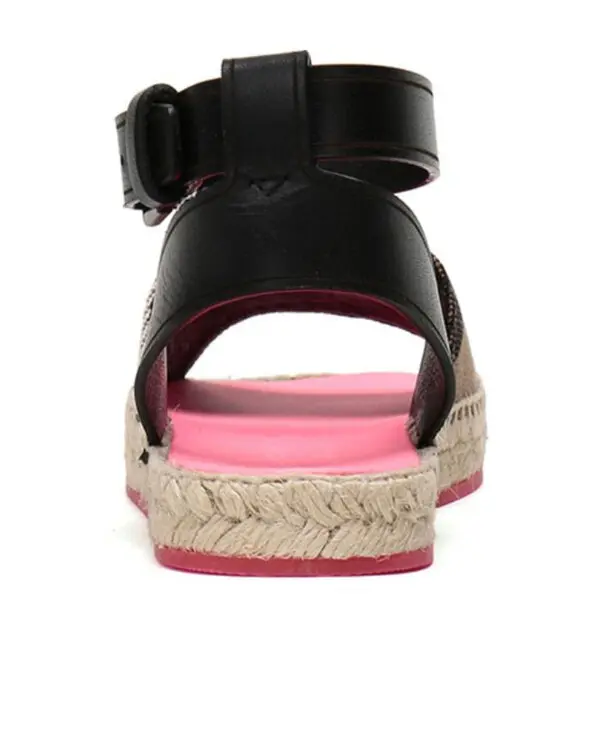 Burberry Checked Detail Flat Sandals