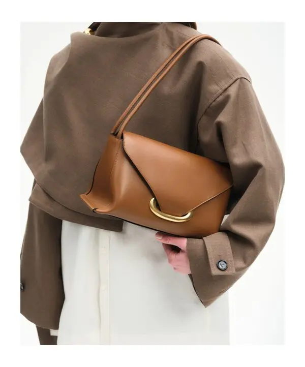 WANDLER Gold-tone Hardware Shoulder Bag - Saddle