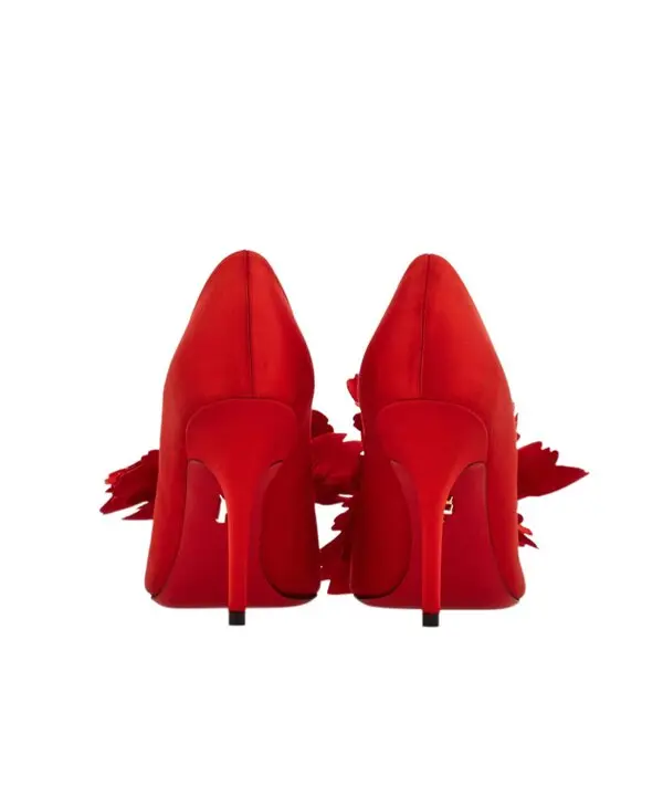 FERRAGAMO Floral Embellished Stiletto High Heel Pumps