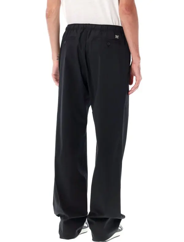 Palm Angels Logo Embroidered Drawstring Pants - Black