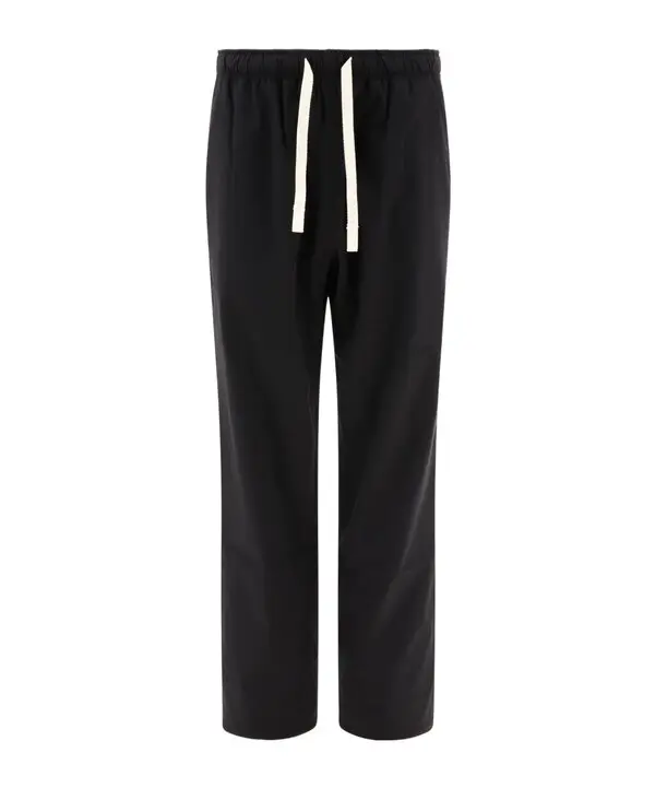 Palm Angels Logo Embroidered Drawstring Pants - Black