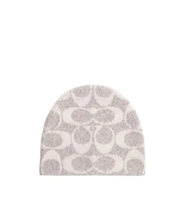 COACH Maxi Signature Logo-pattern Beanie - Grey Birch