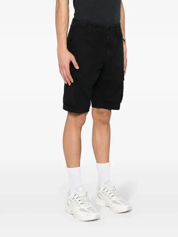 Stone Island Compass Patch Cargo Bermuda Shorts - Navy Blue