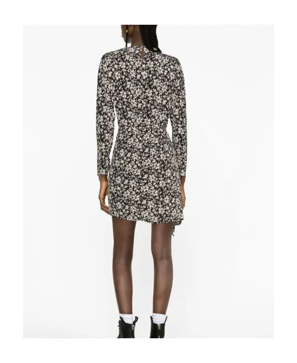 Isabel Marant Étoile Floral Print Long Sleeve Mini Dress - Black