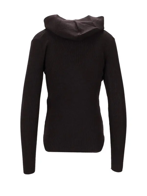 P.a.r.o.s.h Ribbed Hooded Long Sleeve Bodysuit - Moro