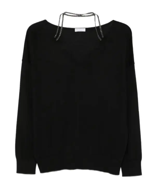 Brunello Cucinelli Embellished V-neck Sweater