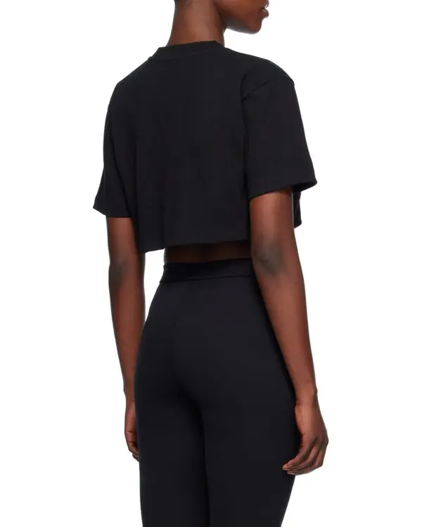 Off-White Off-stamp Crewneck Cropped T-shirt - Black