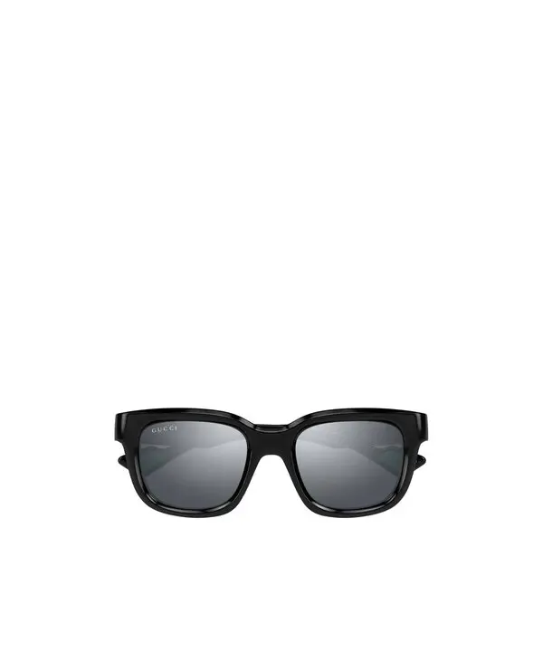 Gucci Square Frame Sunglasses With Temple Logo Detail - Black