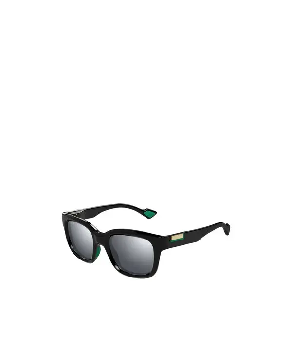 Gucci Square Frame Sunglasses With Temple Logo Detail - Black