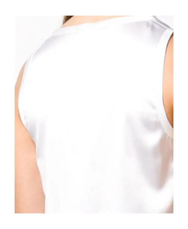 Brunello Cucinelli Plain Crew-neck Sleeveless Tank Top - White