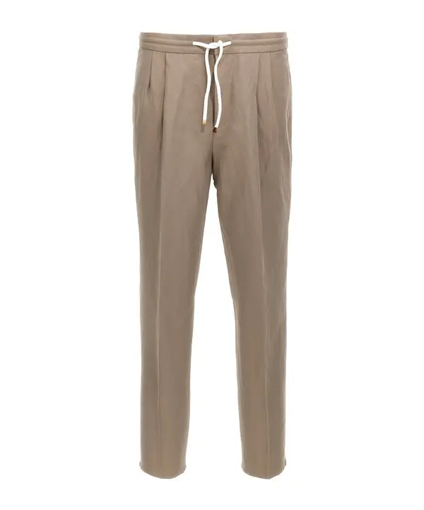 Brunello Cucinelli Drawstring Tapered Leg Trousers - Gray