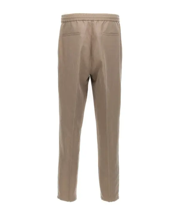 Brunello Cucinelli Drawstring Tapered Leg Trousers - Gray