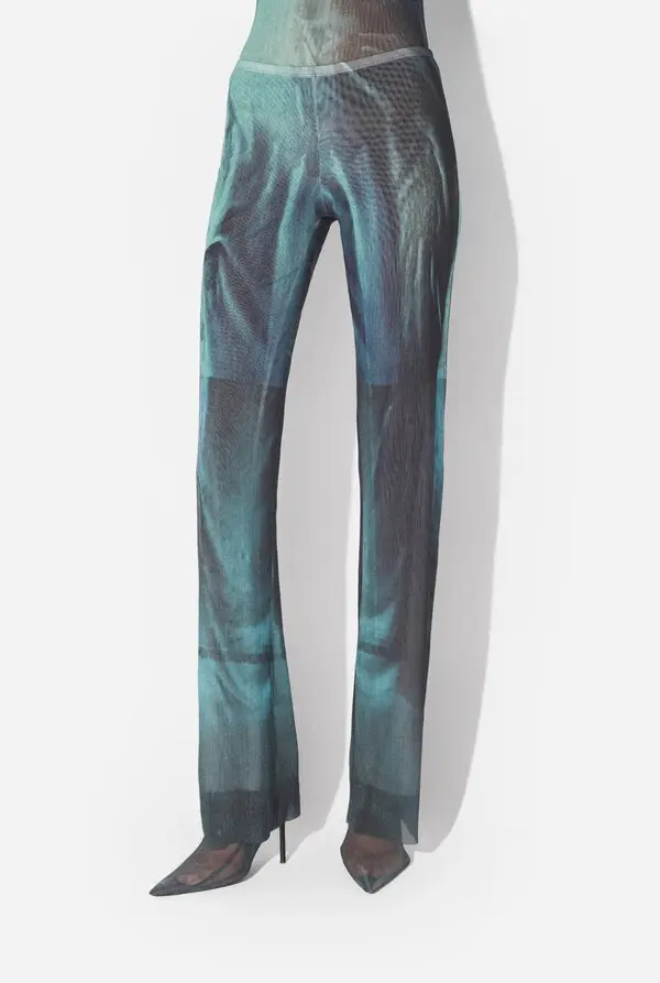 JEAN PAUL GAULTIER Printed Tulle Trousers - Blue