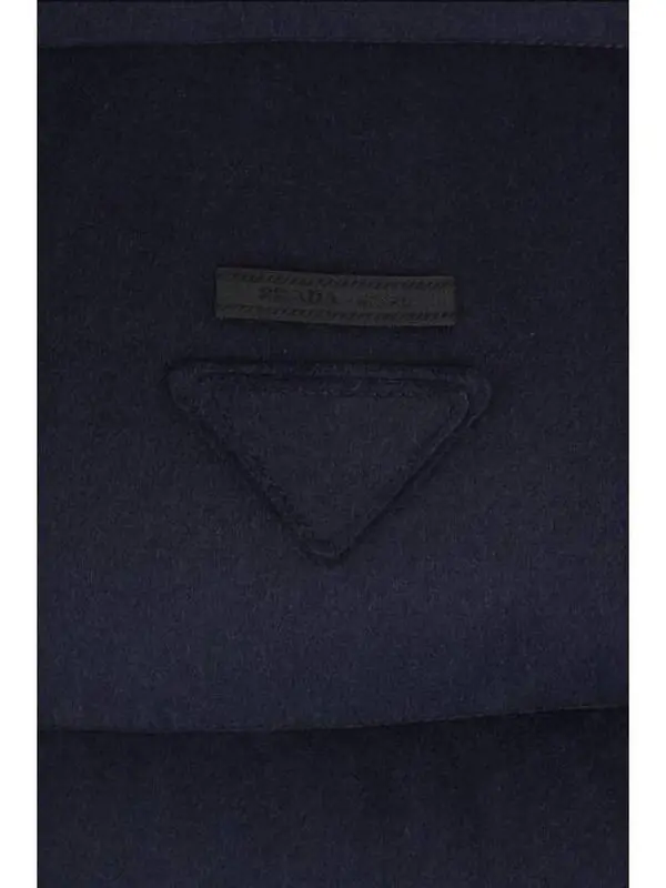 Prada Quilted Zip-up Jacket With Trimmed Pockets - Blue