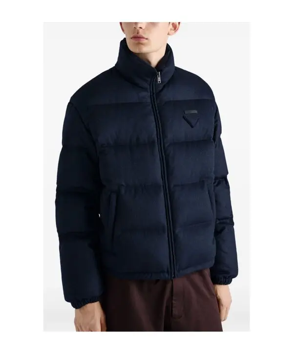 Prada Quilted Zip-up Jacket With Trimmed Pockets
