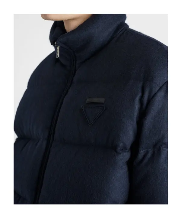 Prada Quilted Zip-up Jacket With Trimmed Pockets