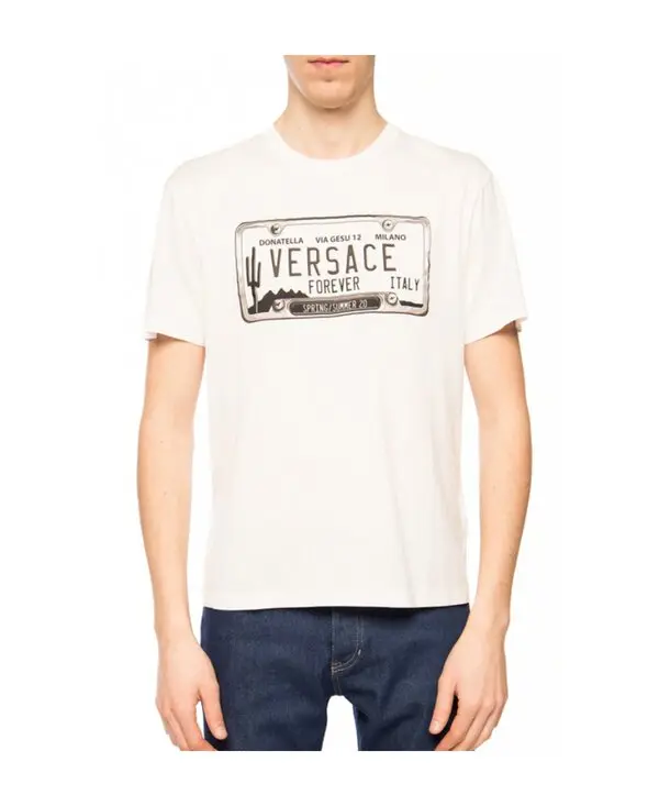 Versace Registration Plate Print T-shirt
