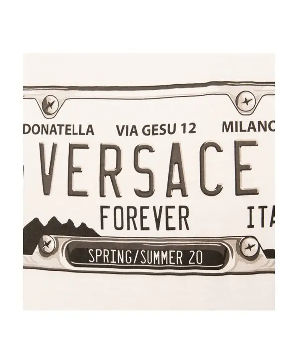 Versace Registration Plate Print T-shirt