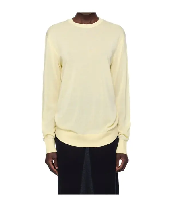 TOTEME Crewneck Long-sleeved Knitted T-shirt - Yellow