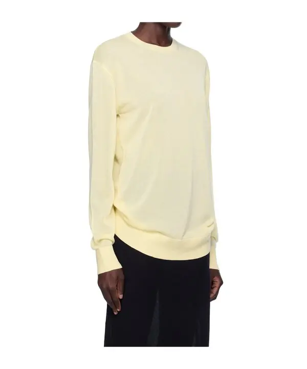 TOTEME Crewneck Long-sleeved Knitted T-shirt - Yellow