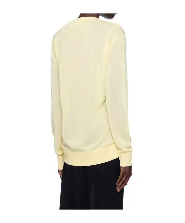 TOTEME Crewneck Long-sleeved Knitted T-shirt - Yellow
