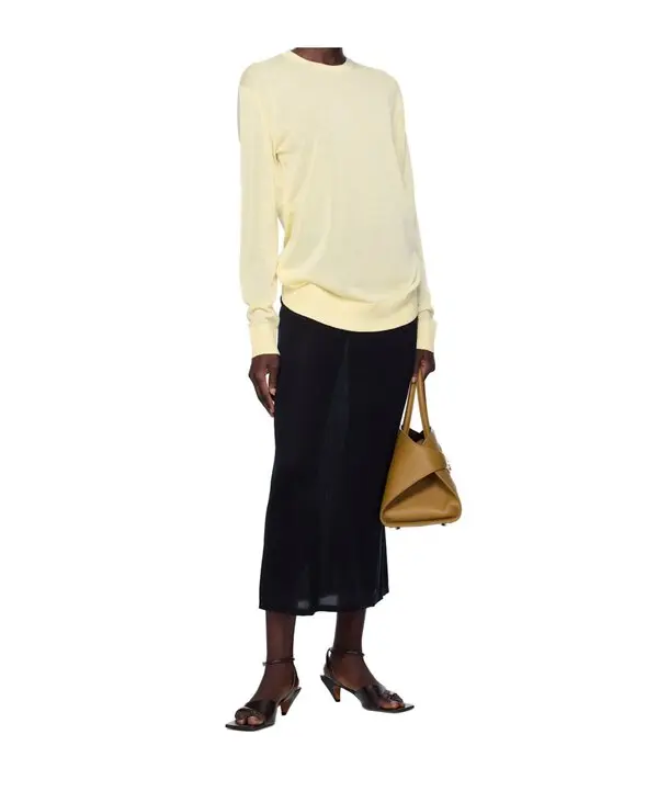 TOTEME Crewneck Long-sleeved Knitted T-shirt - Yellow