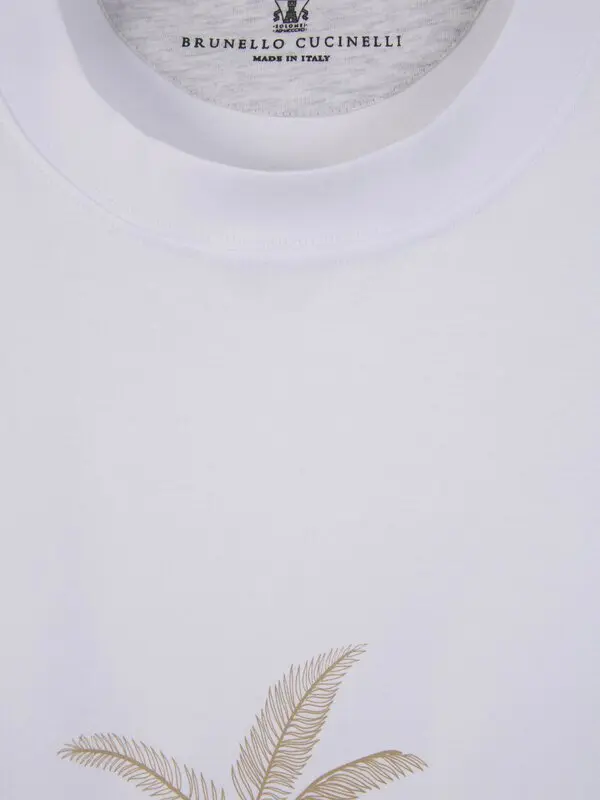 Brunello Cucinelli Logo Printed Crewneck T-shirt