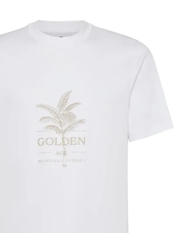 Brunello Cucinelli Logo Printed Crewneck T-shirt