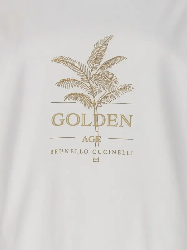 Brunello Cucinelli Logo Printed Crewneck T-shirt