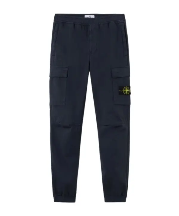 Stone Island Cargo Trousers With Compass Patch - Blue