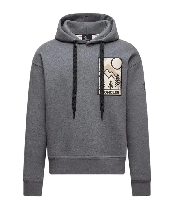 Moncler Mountain Logo Drawstring Hoodie
