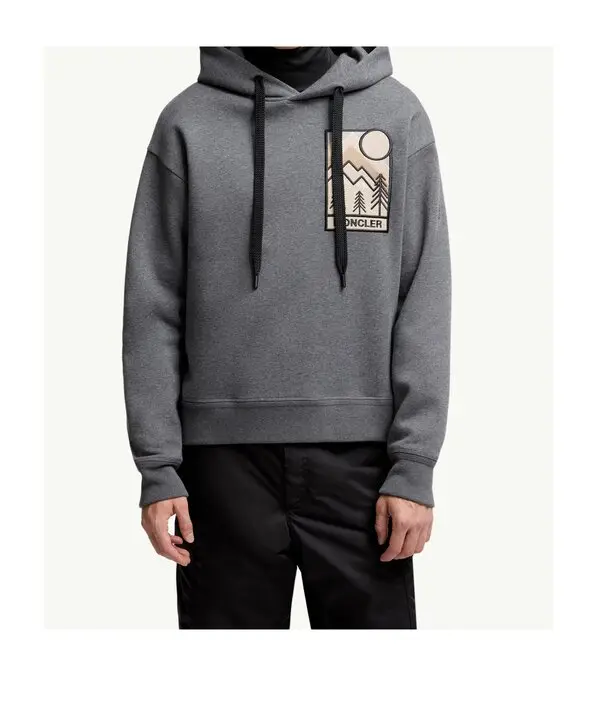 Moncler Mountain Logo Drawstring Hoodie