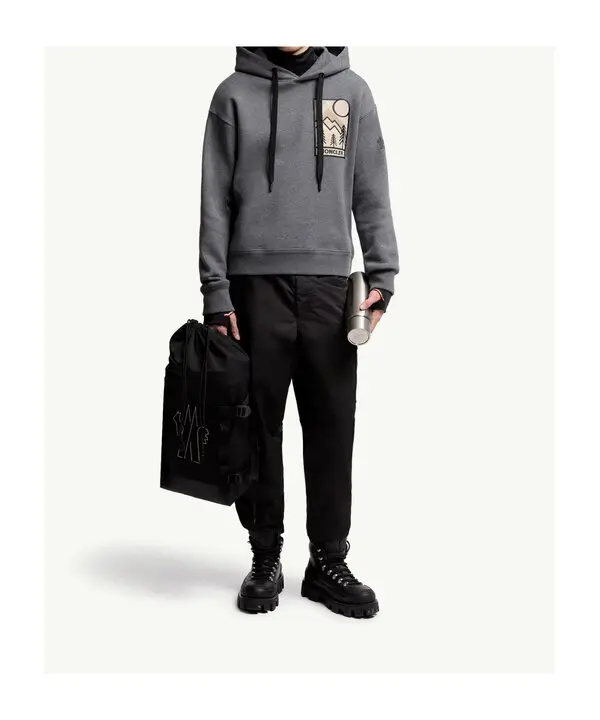 Moncler Mountain Logo Drawstring Hoodie
