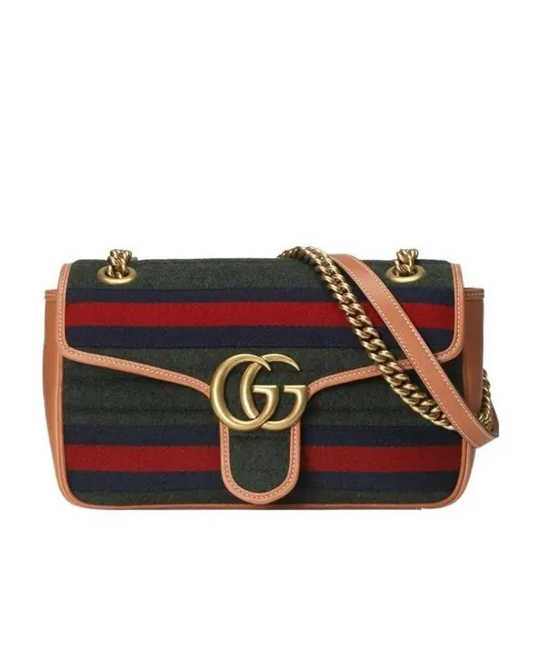 Gucci Gg Marmont Striped Shoulder Bag