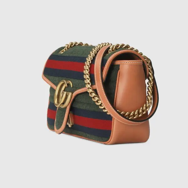 Gucci Gg Marmont Striped Shoulder Bag