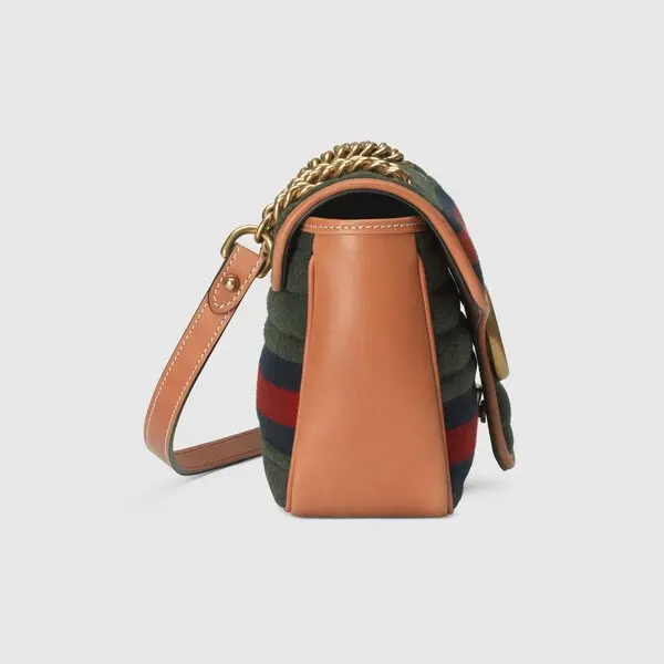 Gucci Gg Marmont Striped Shoulder Bag
