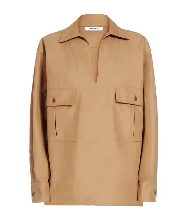 Max Mara V-neck Long-sleeve Top - Tobacco Color