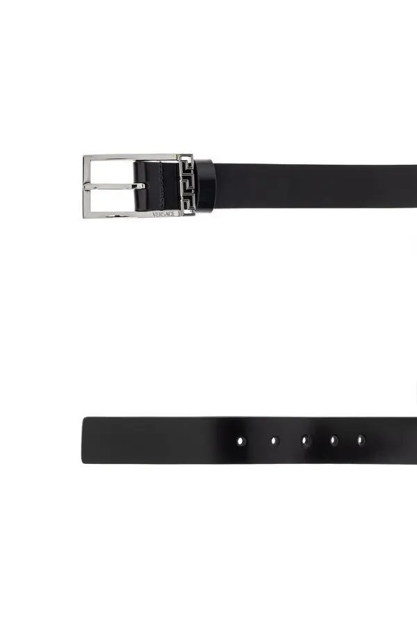 Versace Greca Buckle Fastened Leather Belt