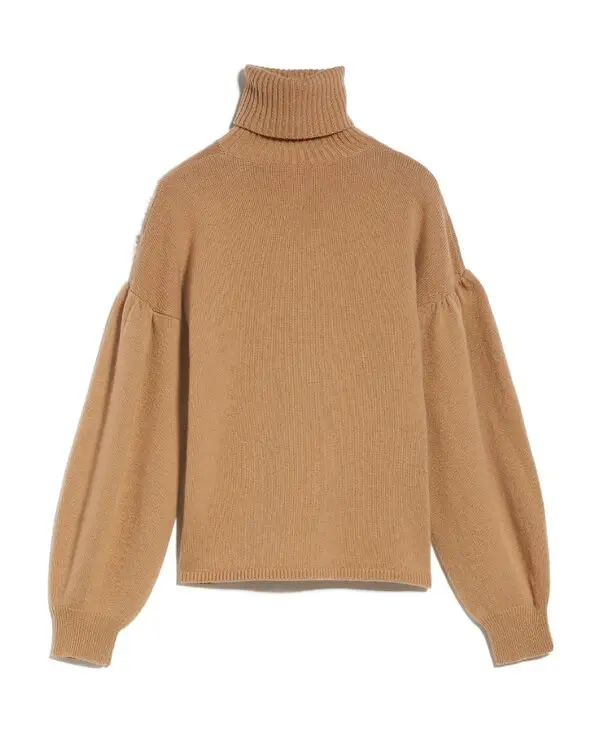 Max Mara Balloon Sleeve Turtleneck Jumper - Nude
