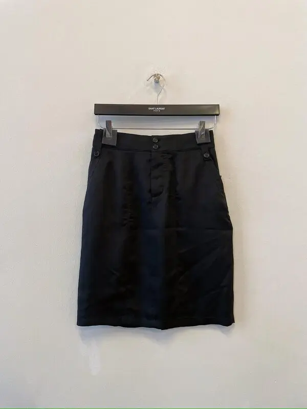 Saint Laurent Button Detailed Pencil Skirt