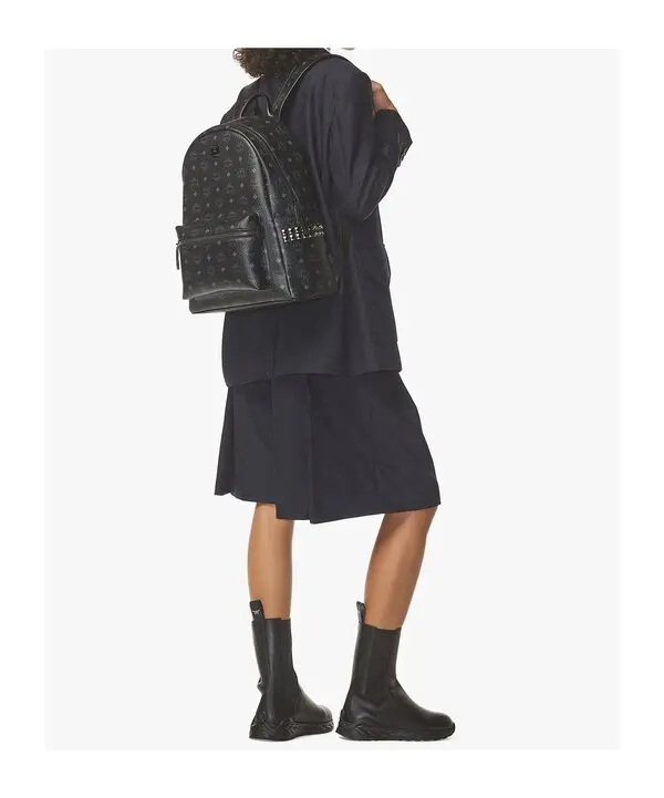 Mcm Stark Medium Backpack With Stud Embellishments - Black